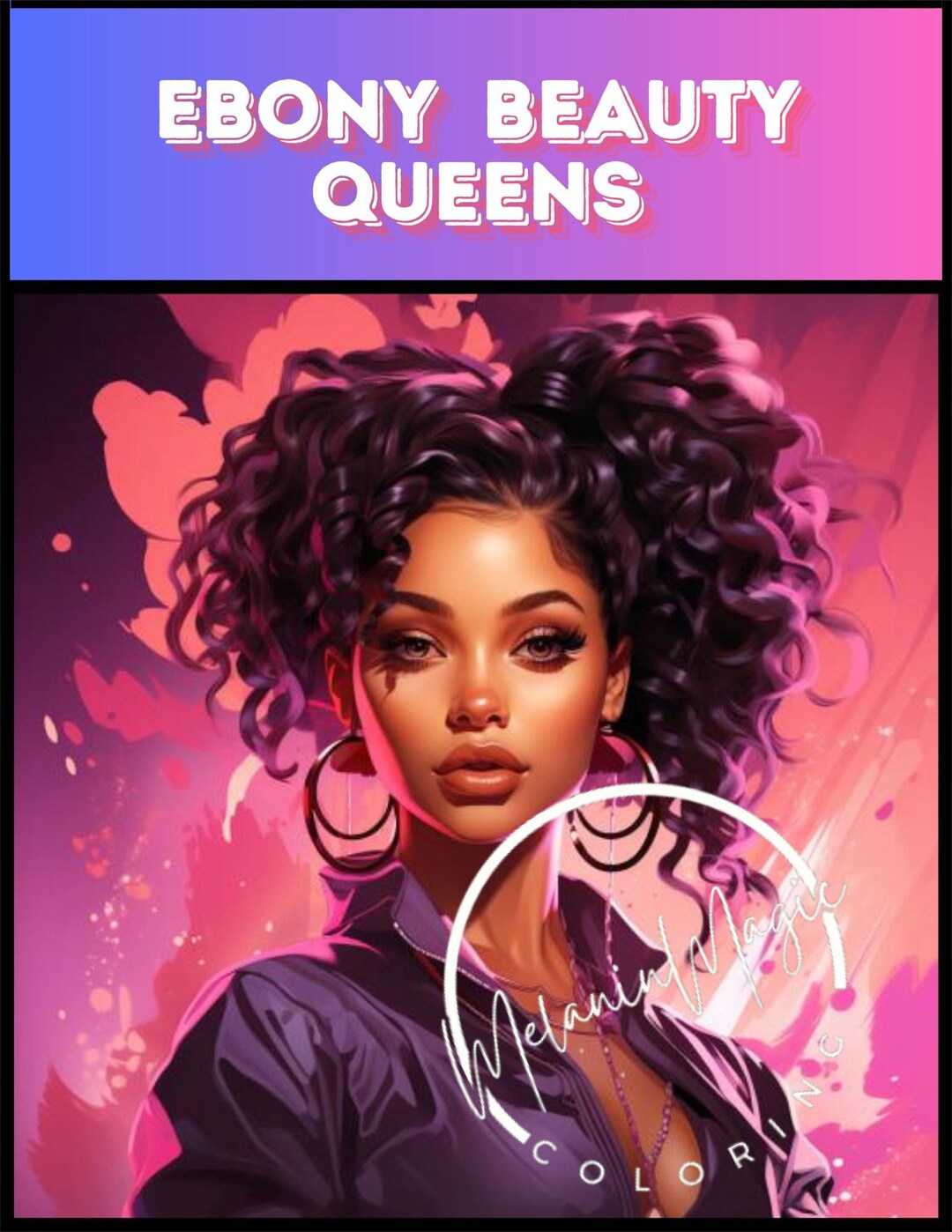 Ebony Beauty Queens Coloring, All-ages Coloring Book, Black Art for ...