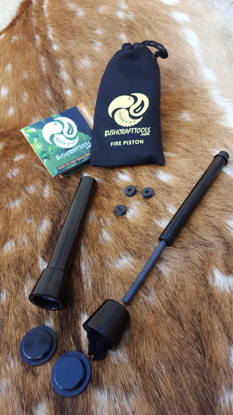 Fire Piston Survival Tool (green) - Bushcraft Camping Wilderness Kit ...