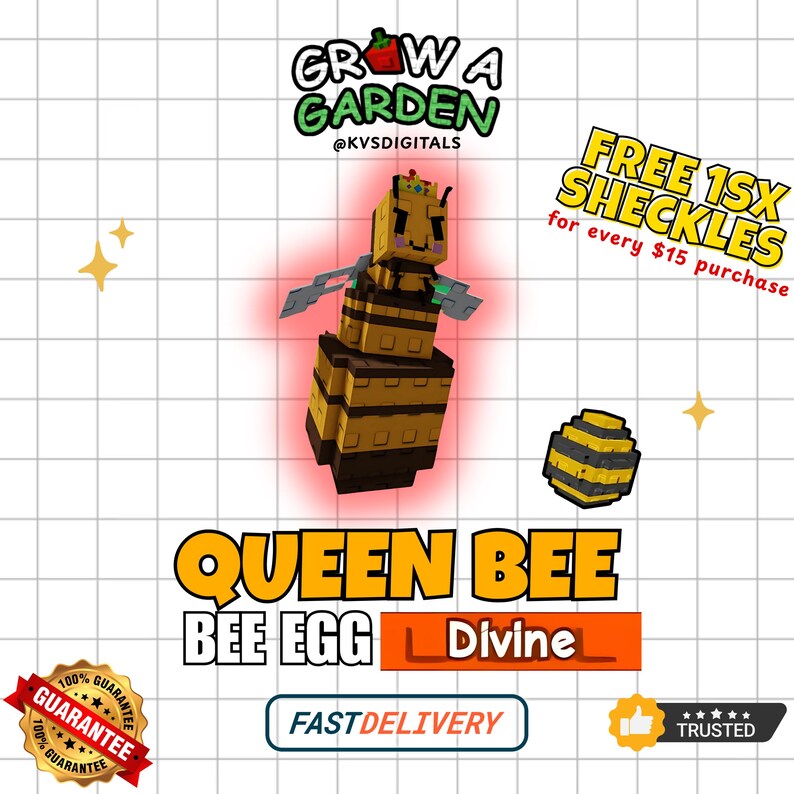 Roblox Grow A Garden - Queen Bee 1 Piece | Bee Egg | Divine Pet | Fast ...