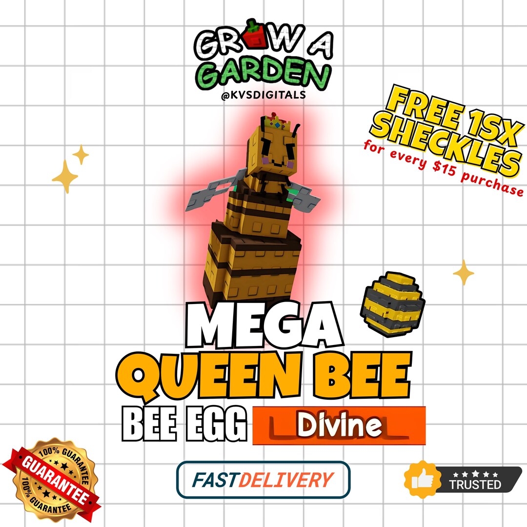Roblox Grow A Garden - Mega Queen Bee 1 Piece | Bee Egg | Divine Pet ...