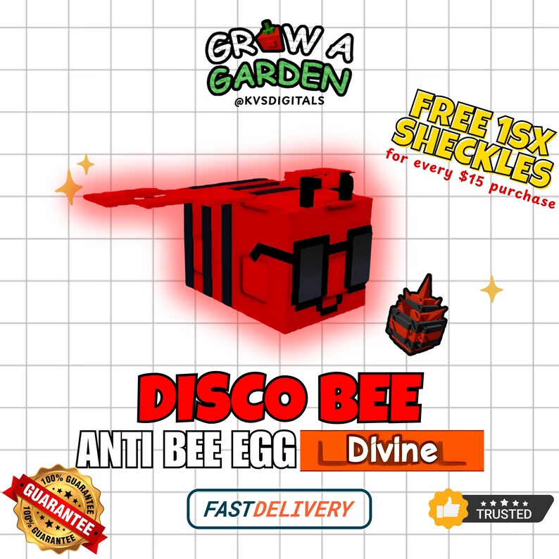 Roblox Grow A Garden - Disco Bee 1 Piece | Anti Bee Egg | Divine Pet ...