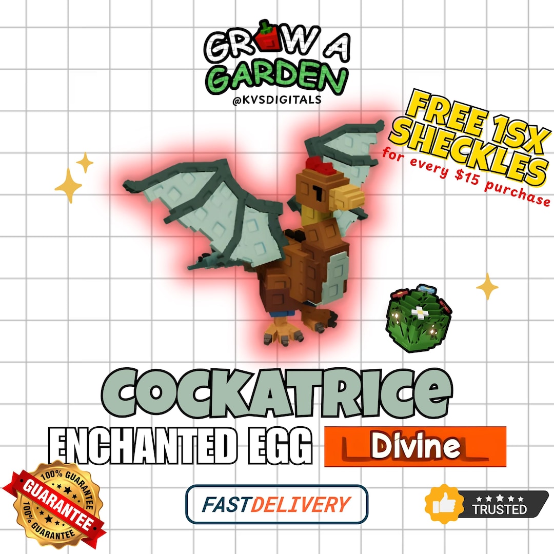 Roblox Grow A Garden - Cockatrice 1 Piece | Enchanted Egg | Divine Pet ...