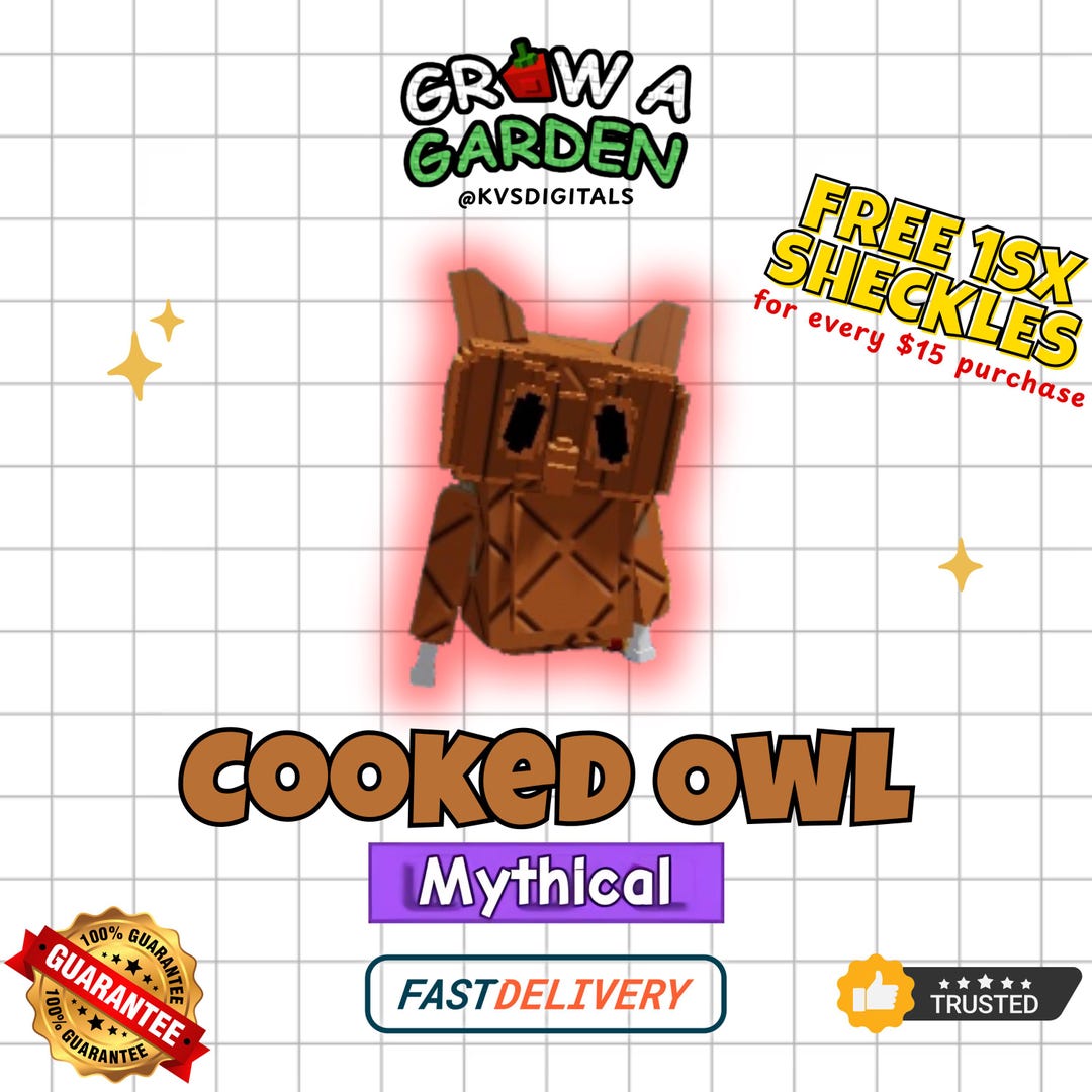 Roblox Grow A Garden - Cooked Owl 1 Piece | Mythical Pet | Fast ...