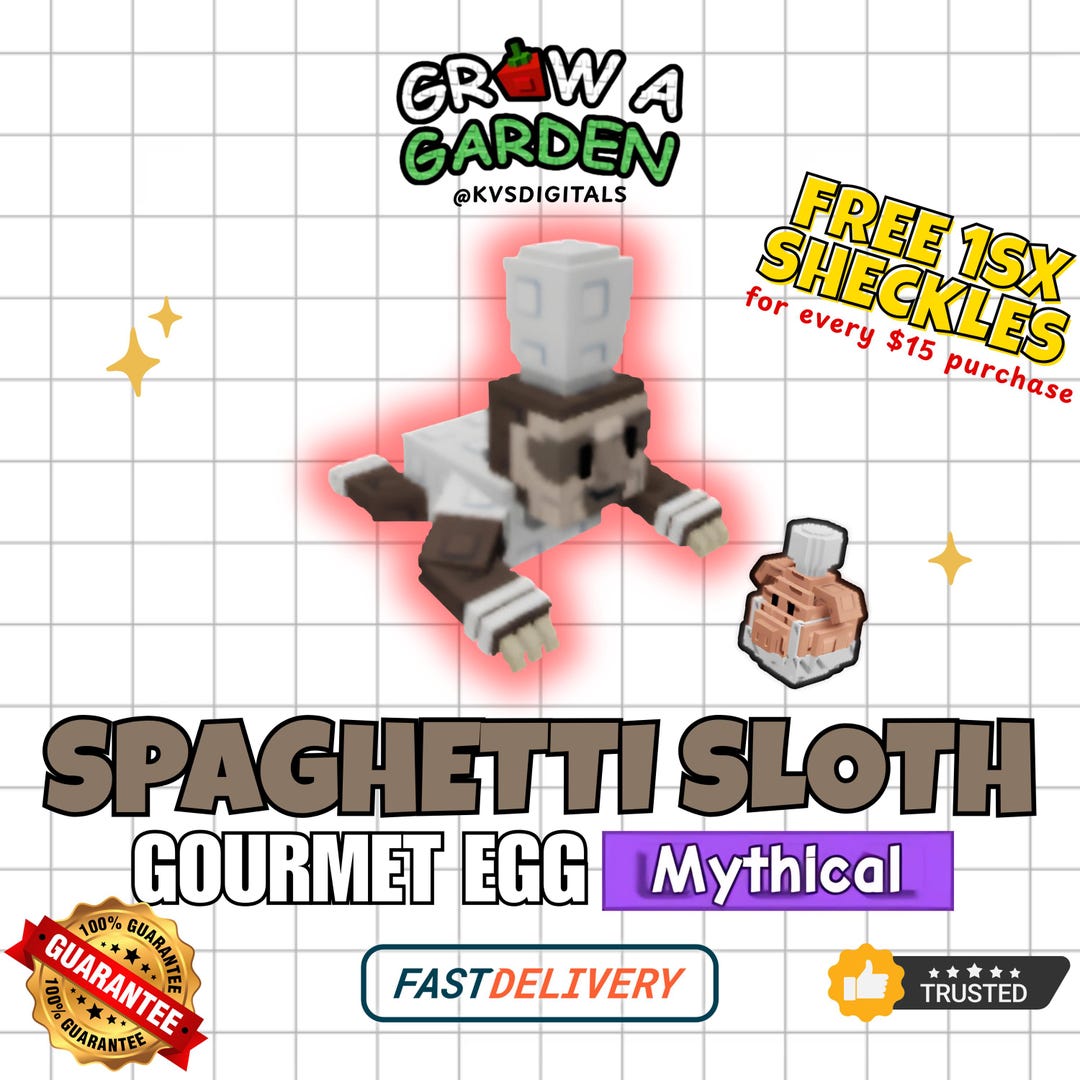 Roblox Grow A Garden - Spaghetti Sloth 1 Piece | Gourmet Egg | Mythical ...