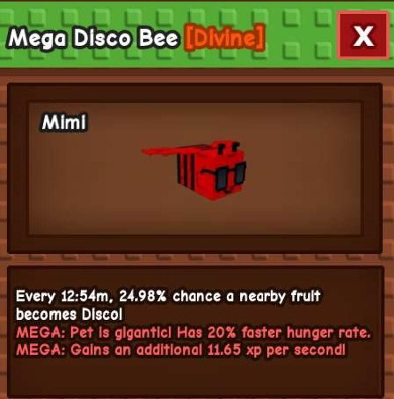 Roblox Grow A Garden - Mega Disco Bee 1 Piece | Anti Bee Egg | Divine ...