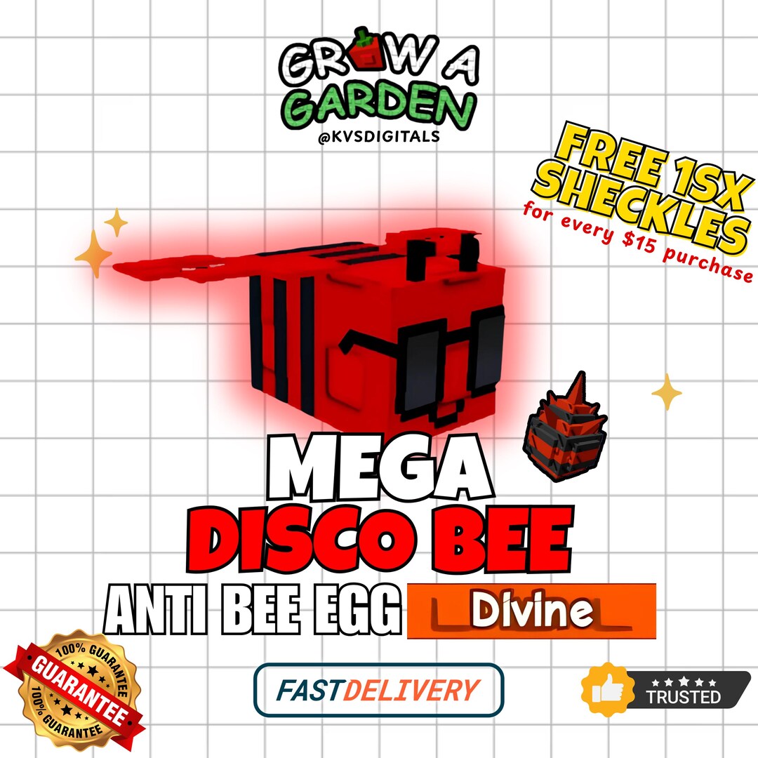 Roblox Grow A Garden - Mega Disco Bee 1 Piece | Anti Bee Egg | Divine ...
