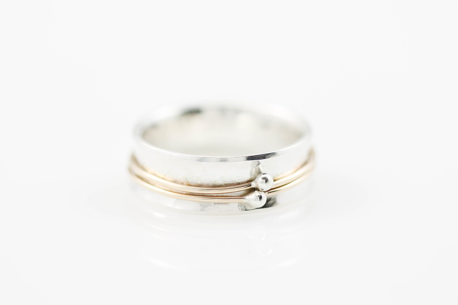 Narrow Orbit Spinner Ring With Hammered Texture, Spinner Ring, Meditation Ring, Statement Ring ...