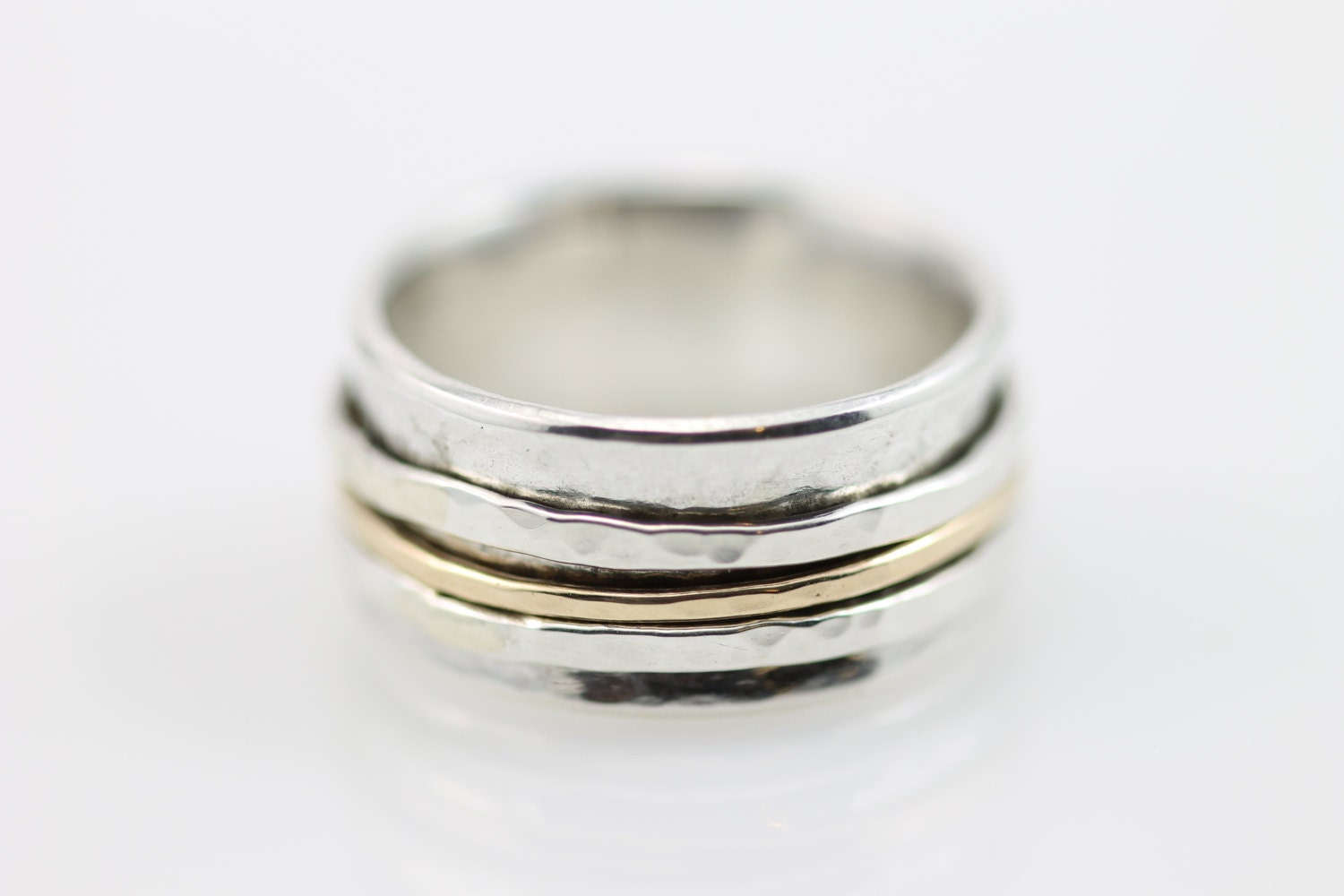 Wide Hammered Spinner Ring Meditation Ring Wedding Band - Etsy Australia
