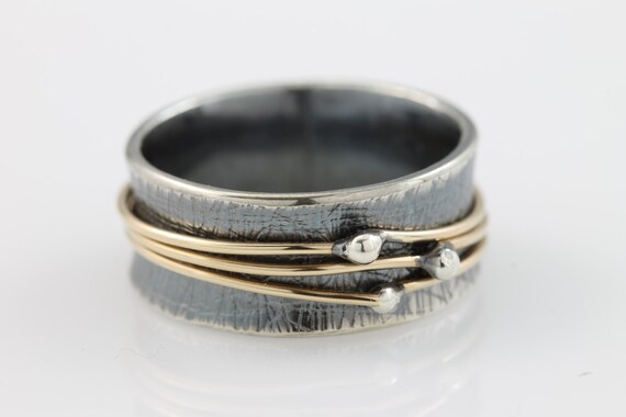 Items similar to Orbit Ring with Patina on Etsy