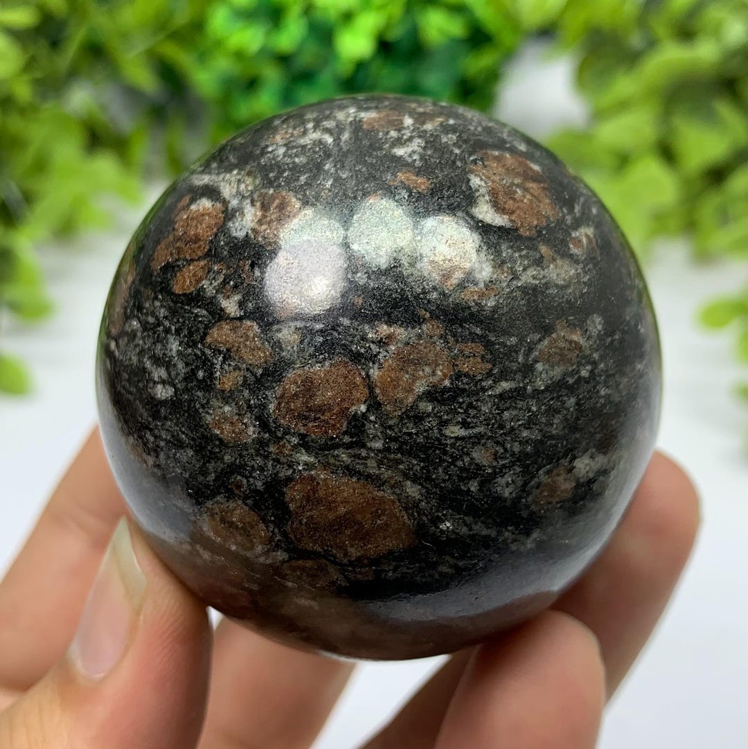 325g Beautiful Astrophyllite Garnet Sphere, Astrophyllite Garnet Ball ...