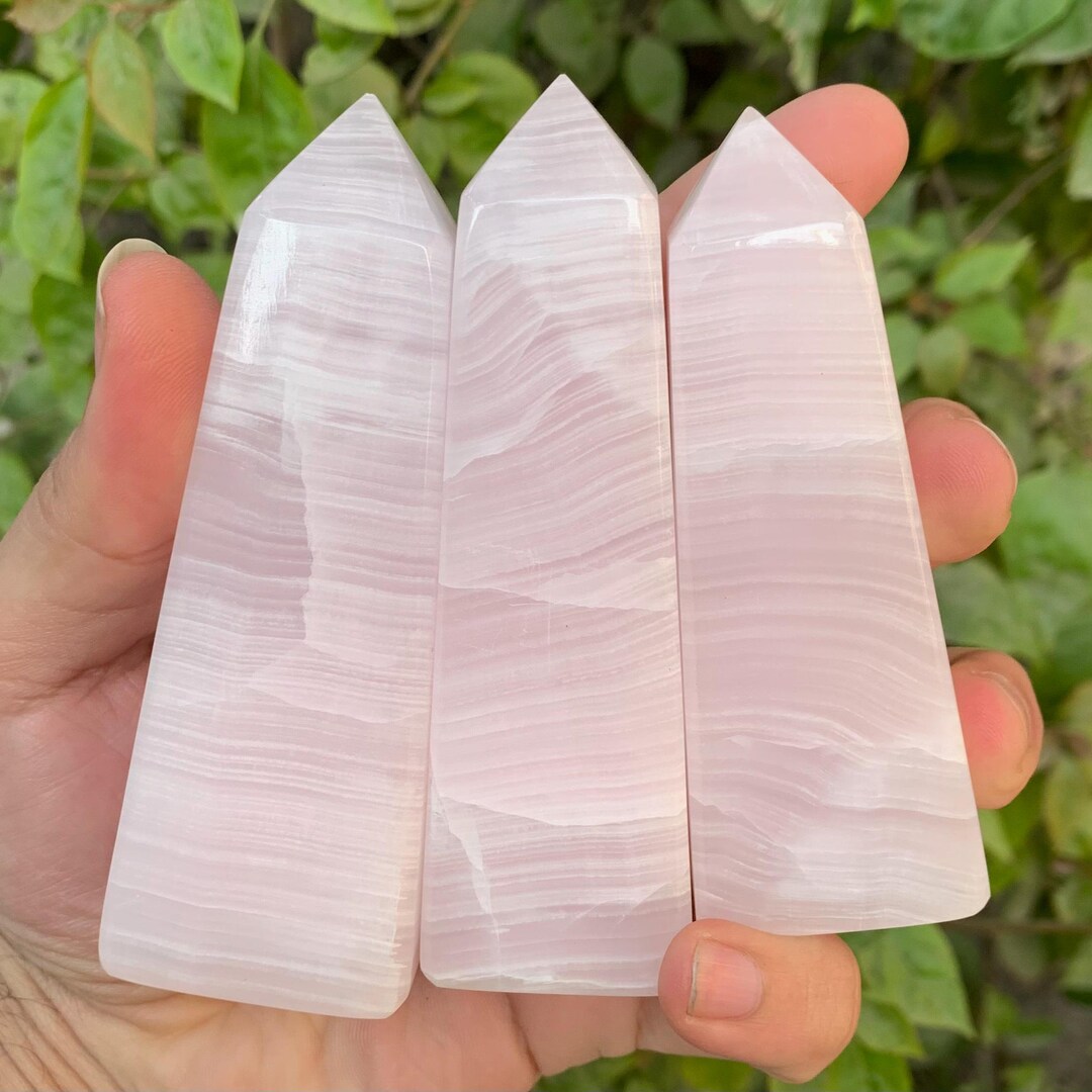 Beautiful Uv-reactive Pink Mangano Calcite Tower, Pink Calcite Obelisk ...