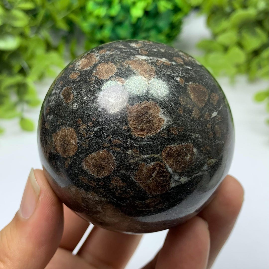 418g Beautiful Astrophyllite Garnet Sphere, Astrophyllite Garnet Ball ...