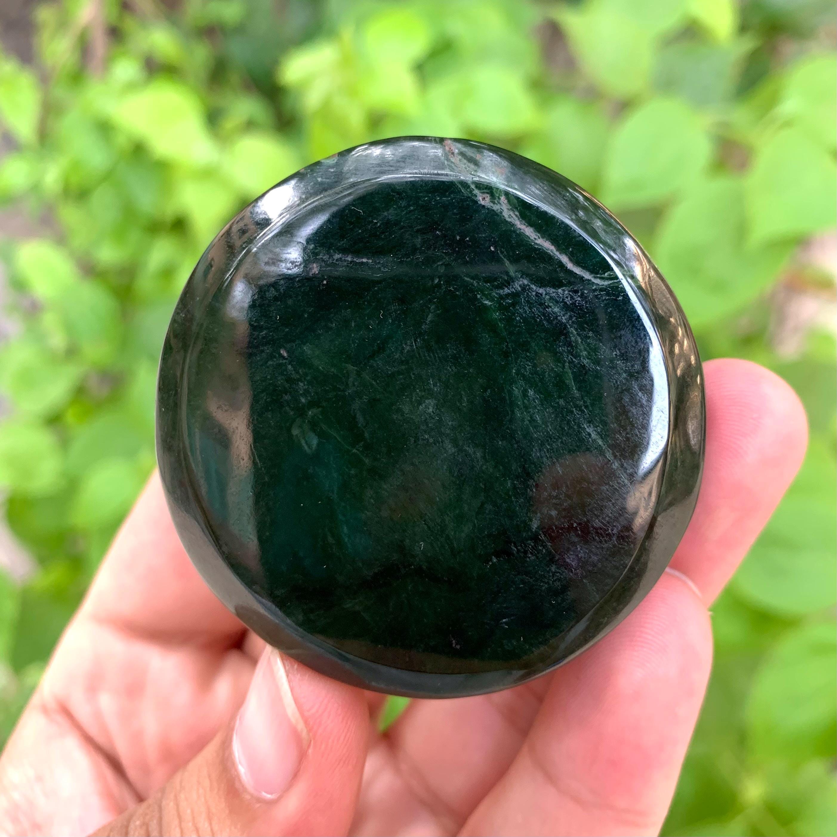 104g Beautiful Nephrite Jade, Nephrite Jade Coaster Green Nephrite Jade ...