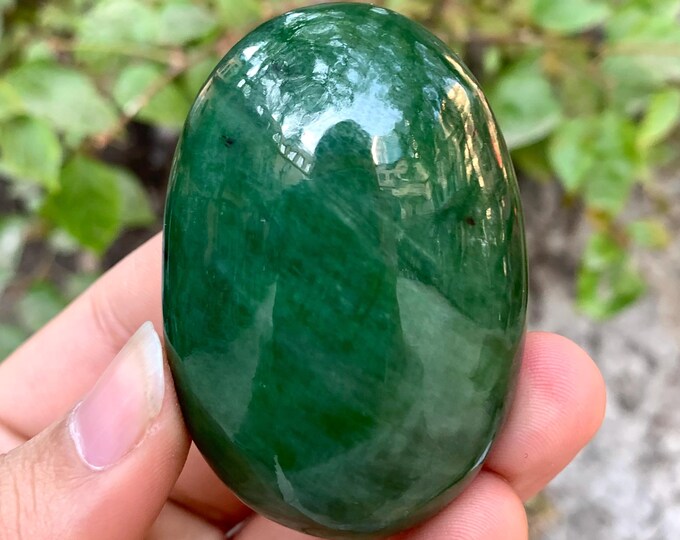 110g Top Quality Green Nephrite Jade Palm Stone, Nephrite Jade ...