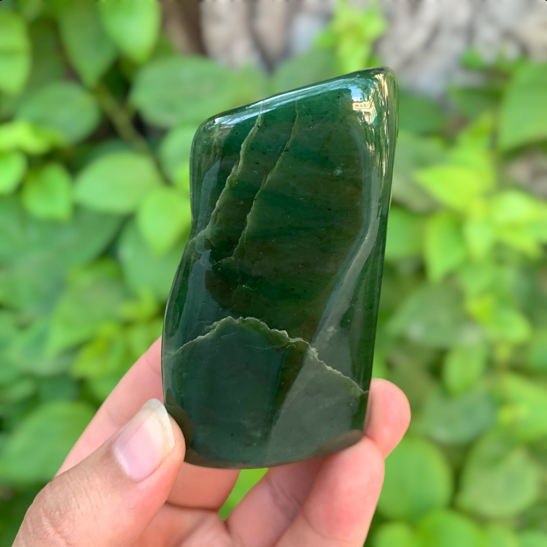 224g AAA Quality Lustrous Green Nephrite Jade Free Form, Nephrite Jade ...