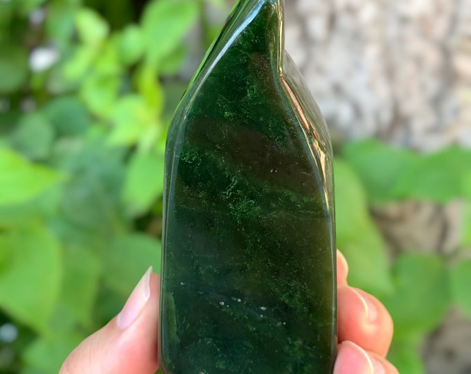 105g Top Quality Green Nephrite Jade Palm Stone, Nephrite Jade ...