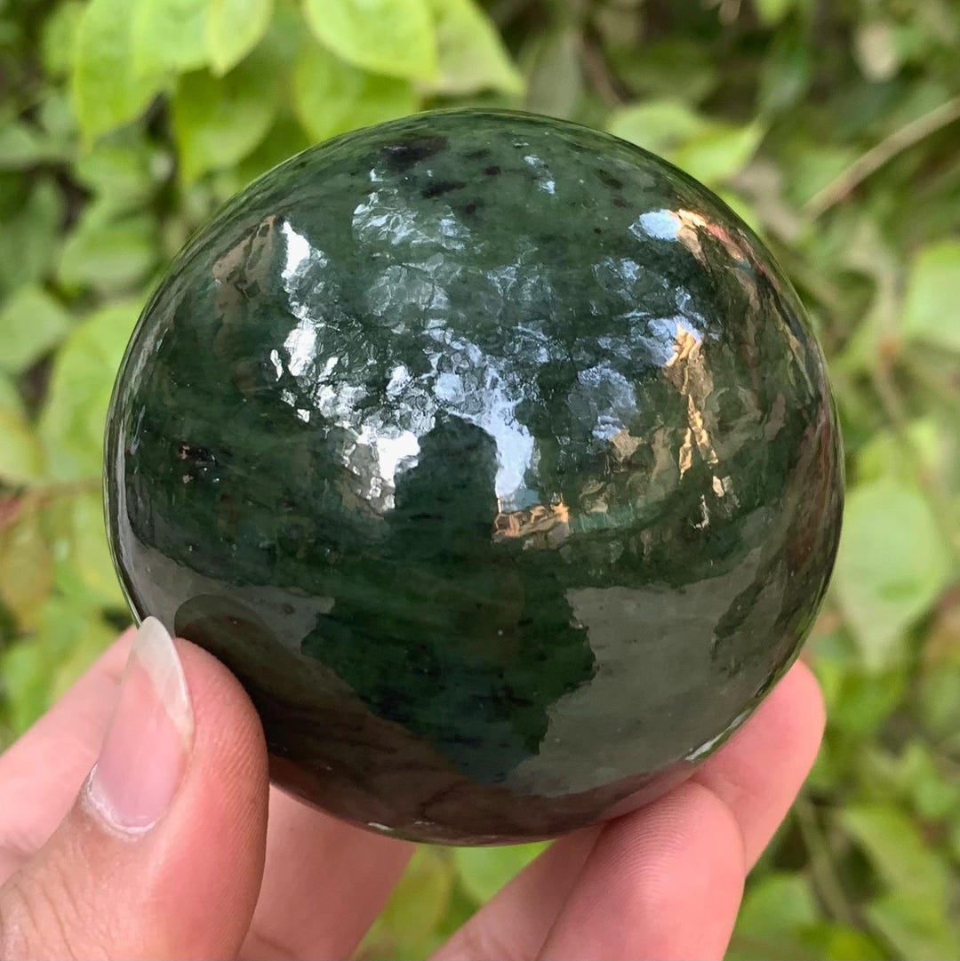525g Best Quality Green Nephrite Jade, Nephrite Jade, Nephrite Sphere, Nephrite Jade Sphere ...