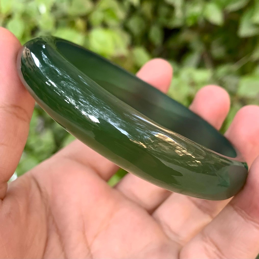 Beautiful Best Quality Green Transparent Serpentine Bangle, Green ...