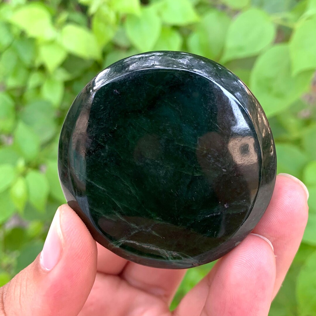 104g Beautiful Nephrite Jade, Nephrite Jade Coaster Green Nephrite Jade ...