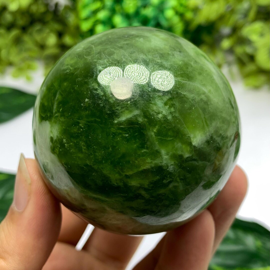 380g Top Quality Green Transparent Jade Sphere, Shah Maqsood Jade ...