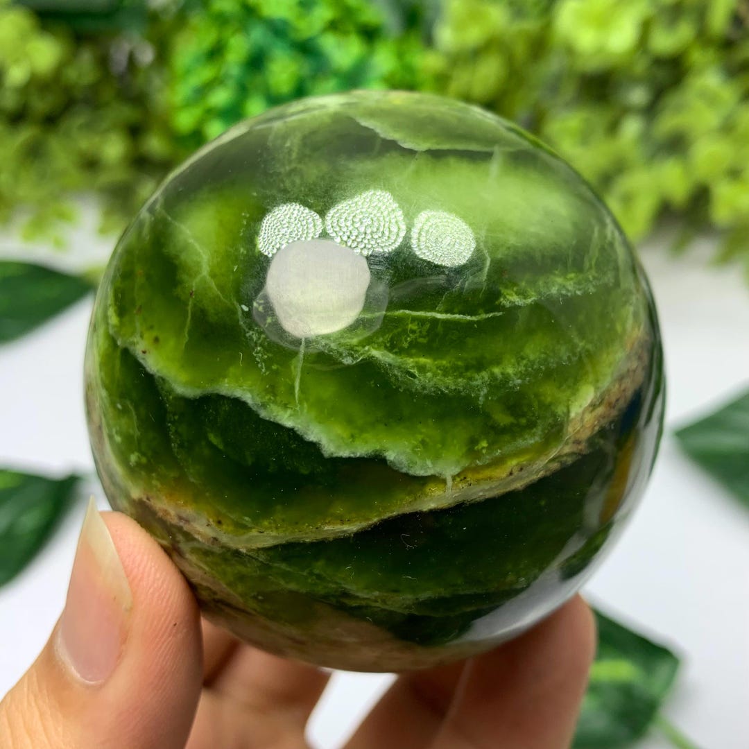 485g Beautiful Quality Green Transparent Jade Sphere, Shah Maqsood Jade ...