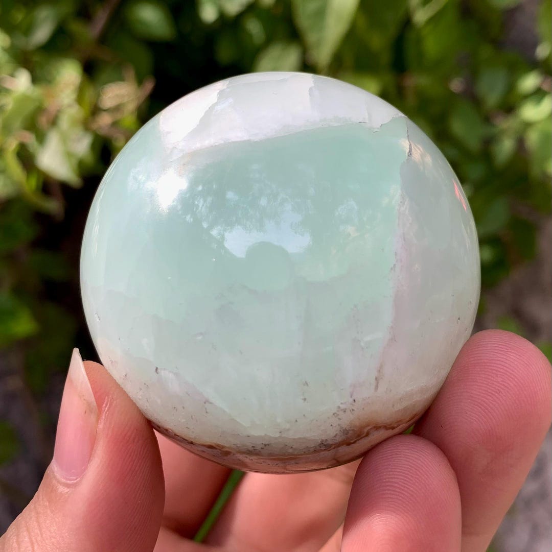 290g Beautiful Caribbean Calcite Sphere, Calcite Sphere, Blue Caribbean ...