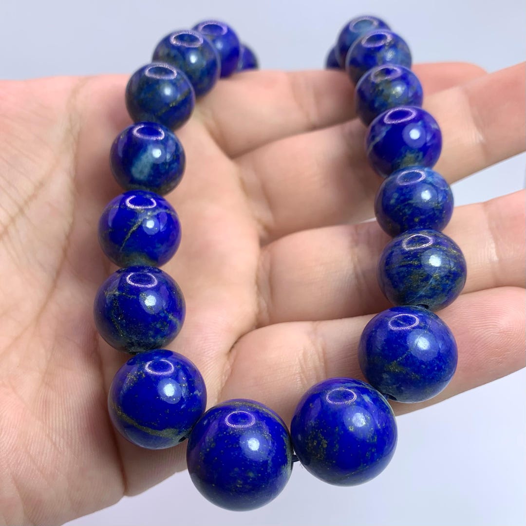 124g Beautiful Lapis Lazuli Necklace, Lapis Beads Strand, Lapis Round ...