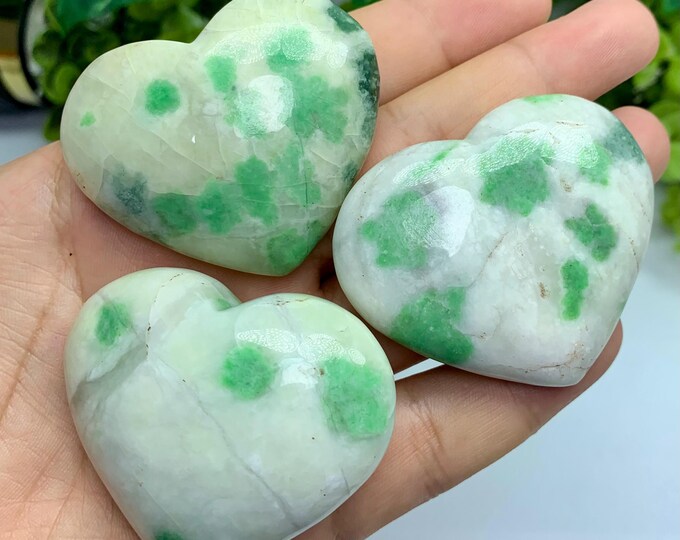 255g Best Quality Hydrogrossular Garnet Heart Stones, Hydrogrossular ...