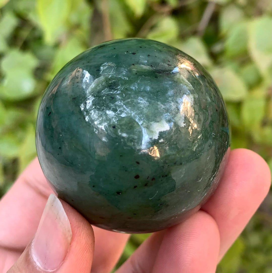 185g Beautiful Green Nephrite Jade, Nephrite Jade, Nephrite Sphere ...