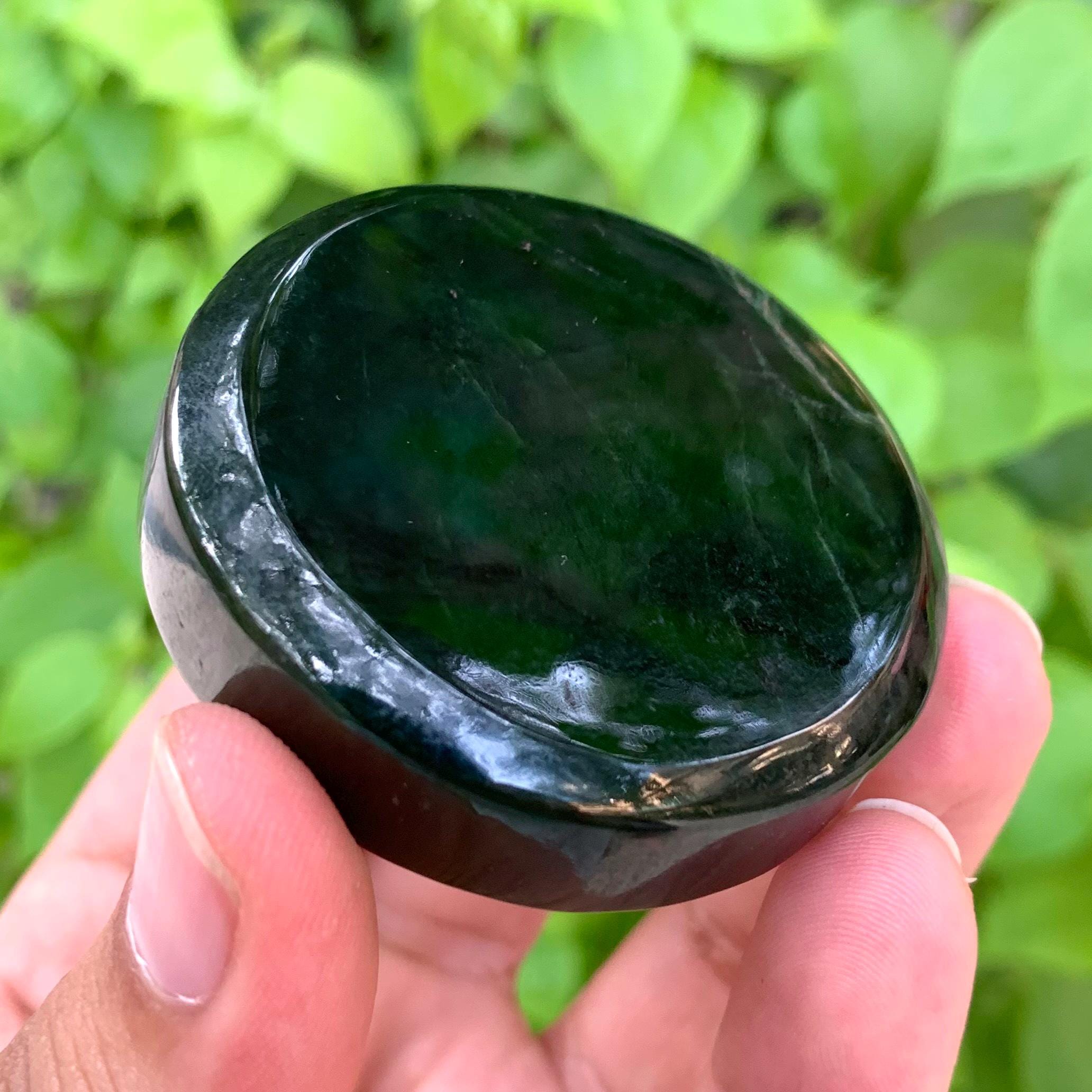 104g Beautiful Nephrite Jade, Nephrite Jade Coaster Green Nephrite Jade ...