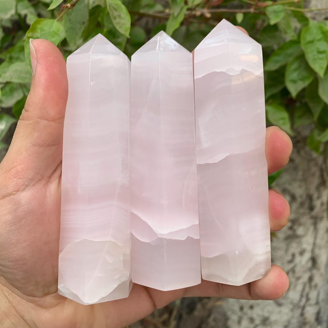 Beautiful Uv-reactive Pink Calcite Tower, Pink Calcite Obelisk, Calcite ...