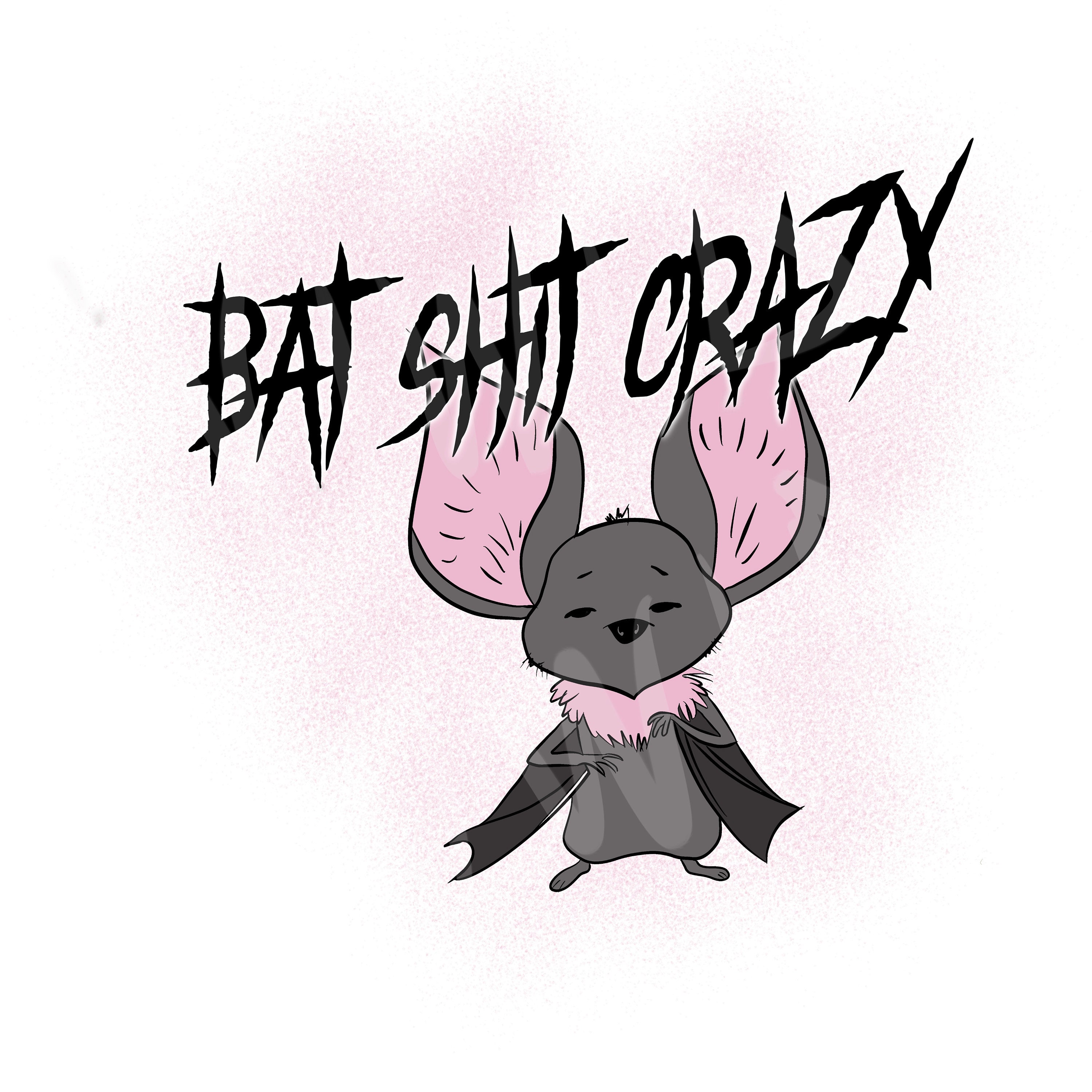 Bat Shit Crazy Cartoon Clip Art Funny Saying Instant Transfer | Etsy