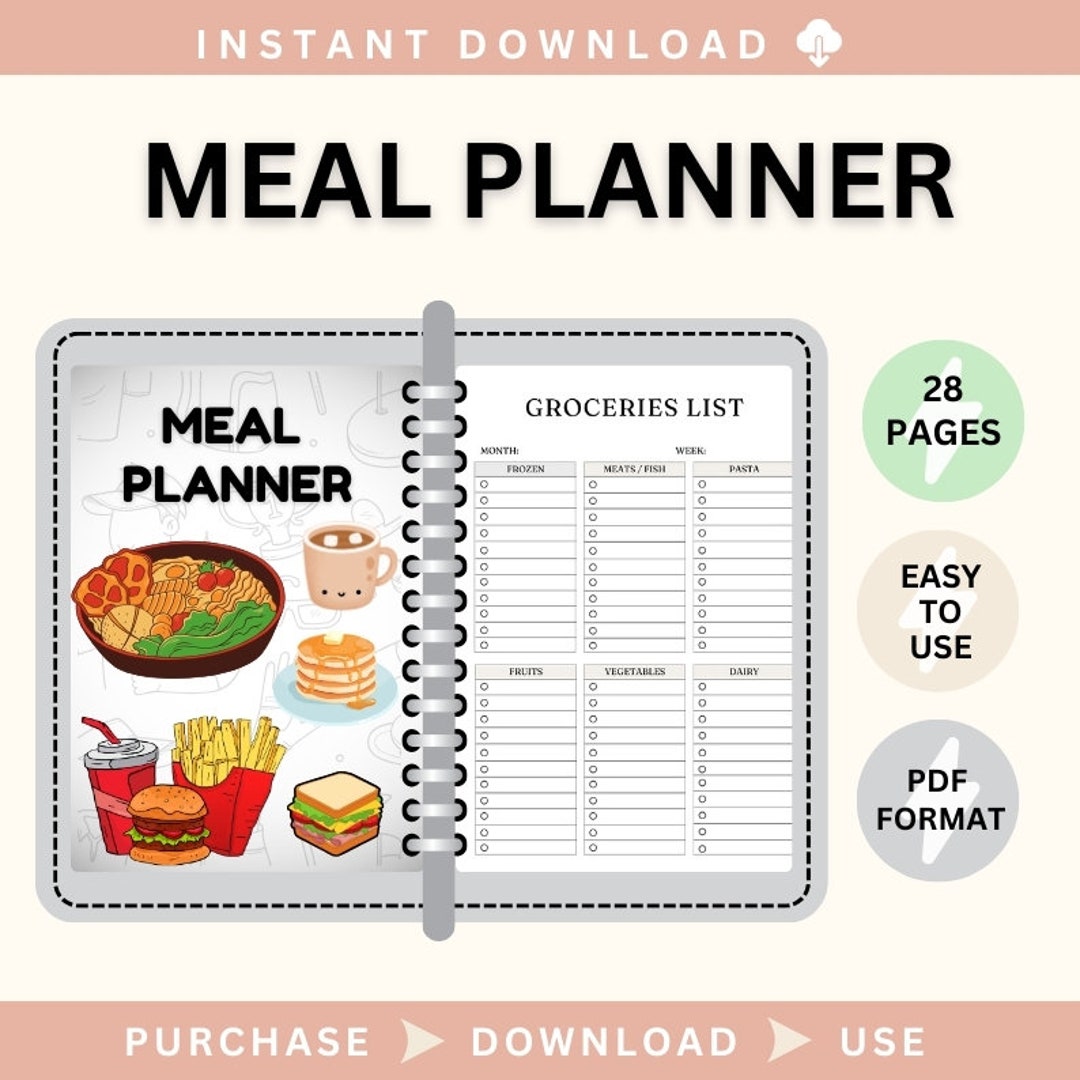 Meal Planner / Digital Plnner / Grocery List / Diet / Nutrition Tracker ...