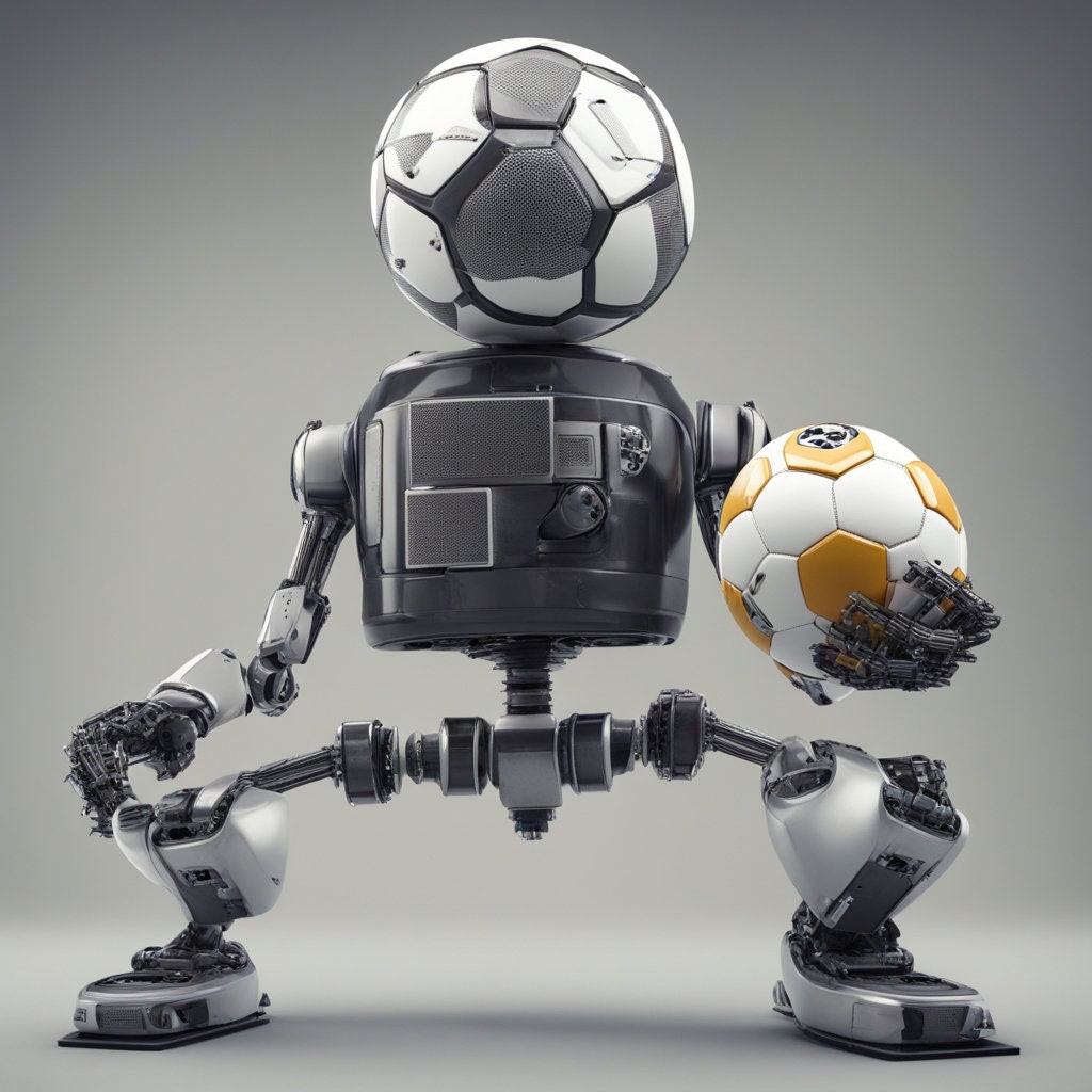 Robot Playing Soccer Toy, Statue With Ball - Etsy
