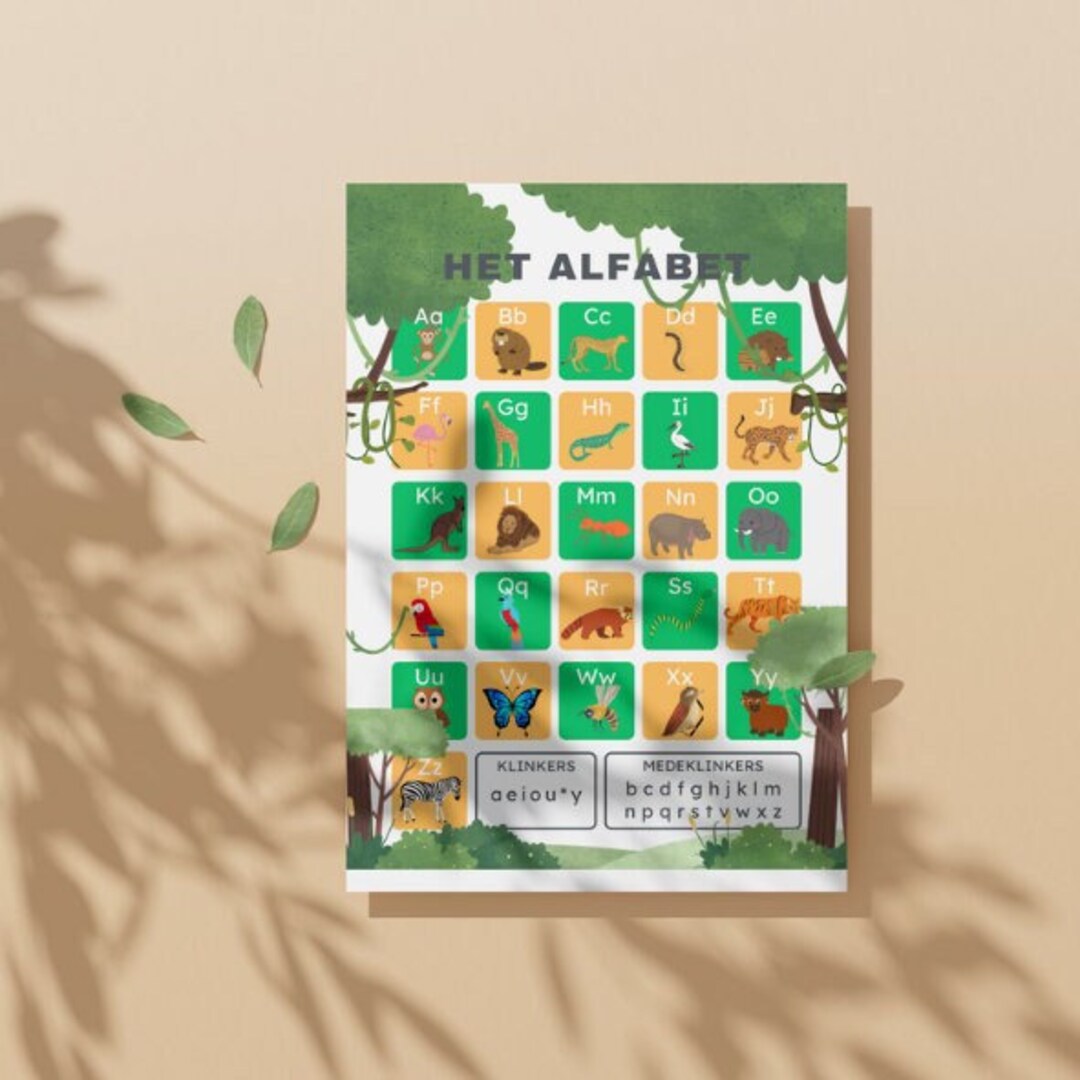 Alfabet Poster Jungle – Tiere von A bis Z für Kinder - Etsy.de