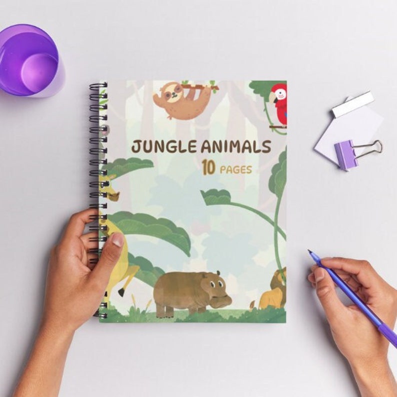 Coloring Book - Jungle Animals - Etsy