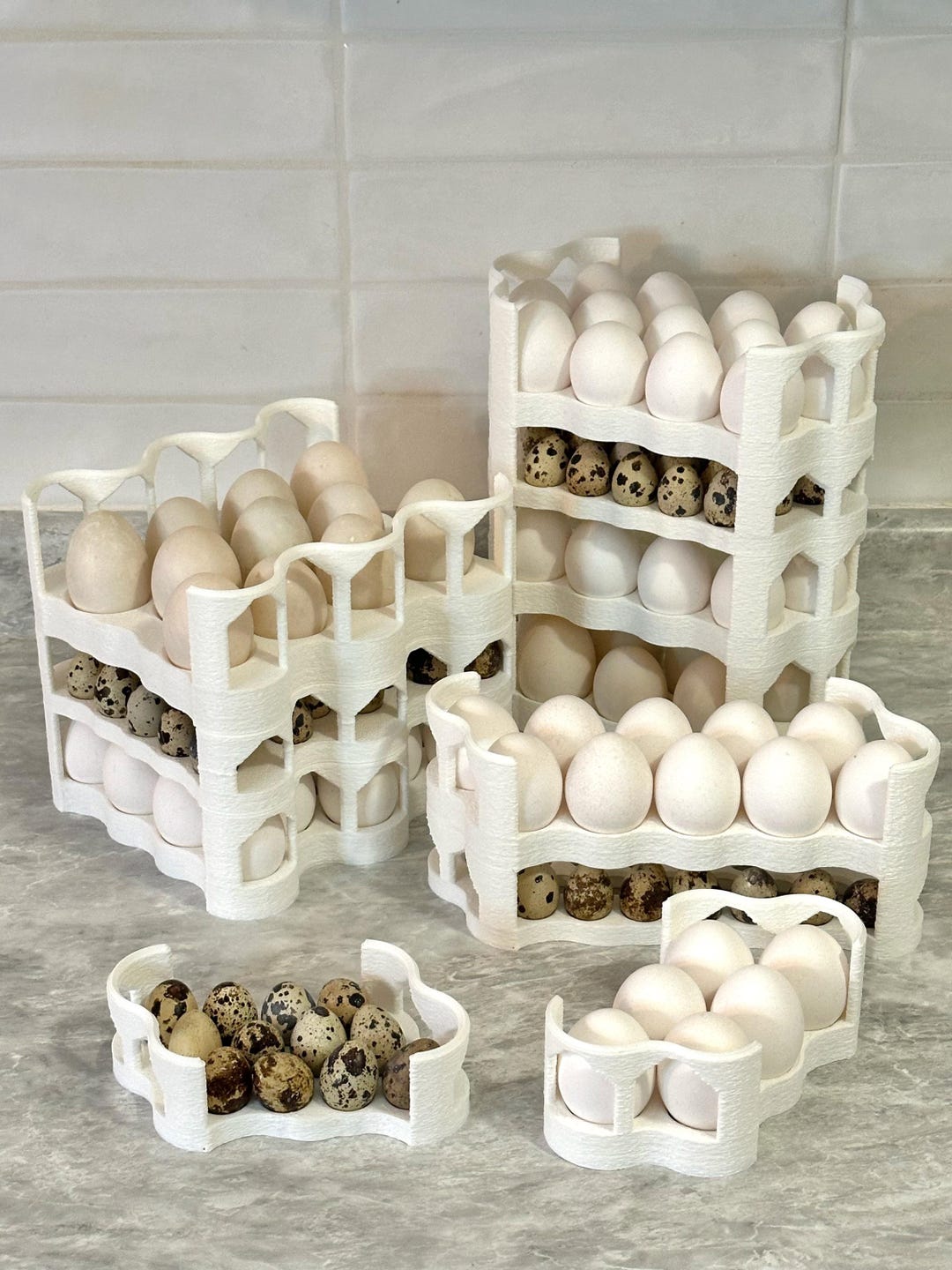 Stackable Counter Egg Holder: Minimalist 3D Printed Rack for Chicken ...
