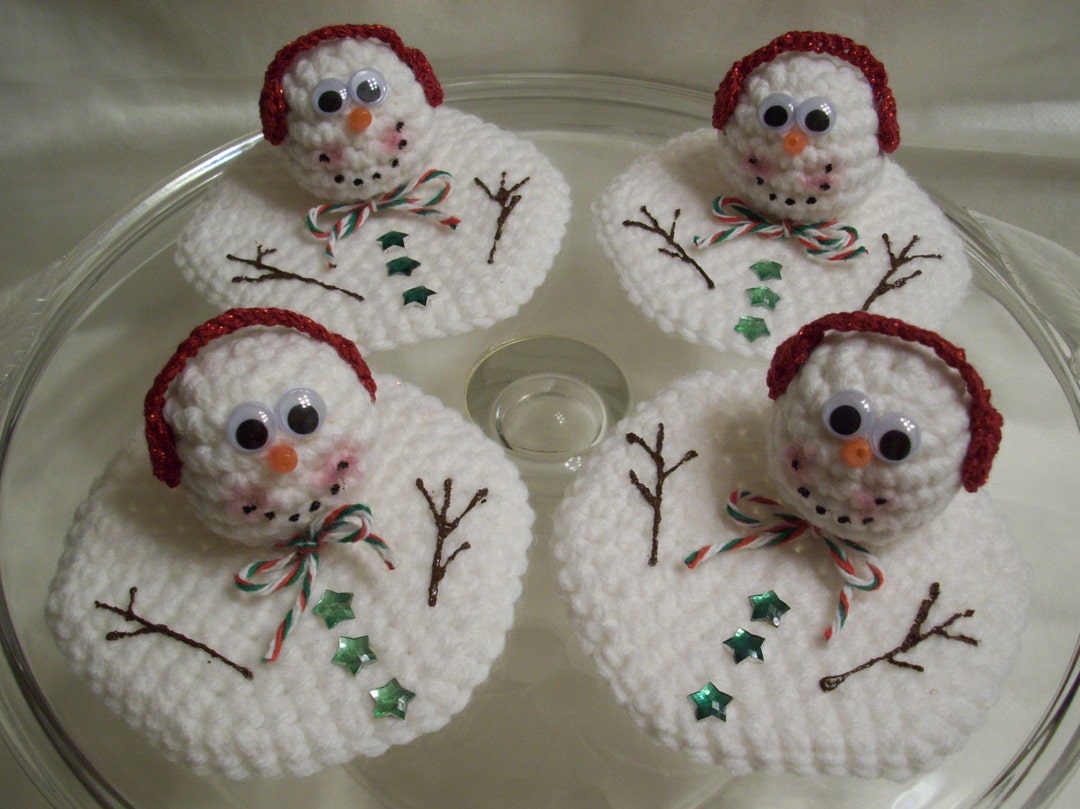 Puddle Snowman & Snowman Treat Pots...pdf Crochet Pattern - Etsy
