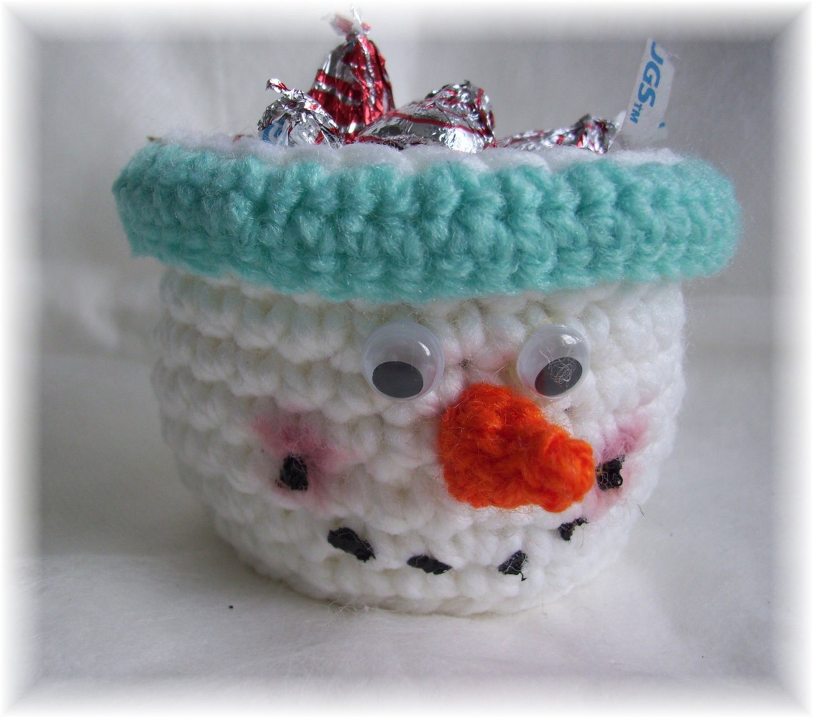 Puddle Snowman & Snowman Treat Pots...pdf Crochet Pattern - Etsy