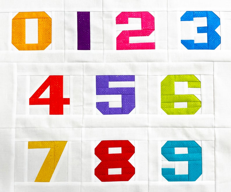 Foundation Pieced Numbers PDF Pattern With Resizing Information - Etsy