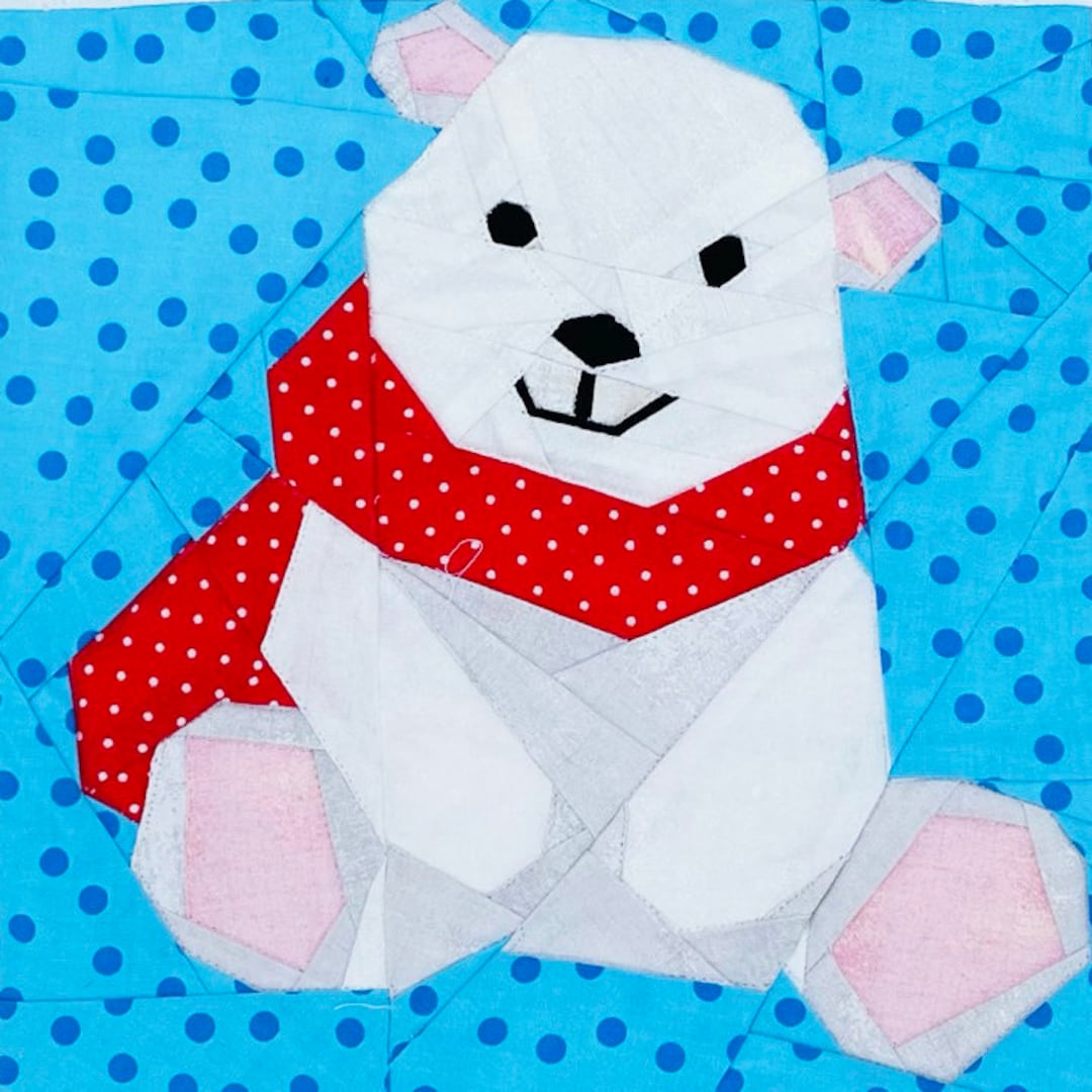 Polar Bear Foundation Paper Pieced Quilt Block Pattern PDF - Etsy