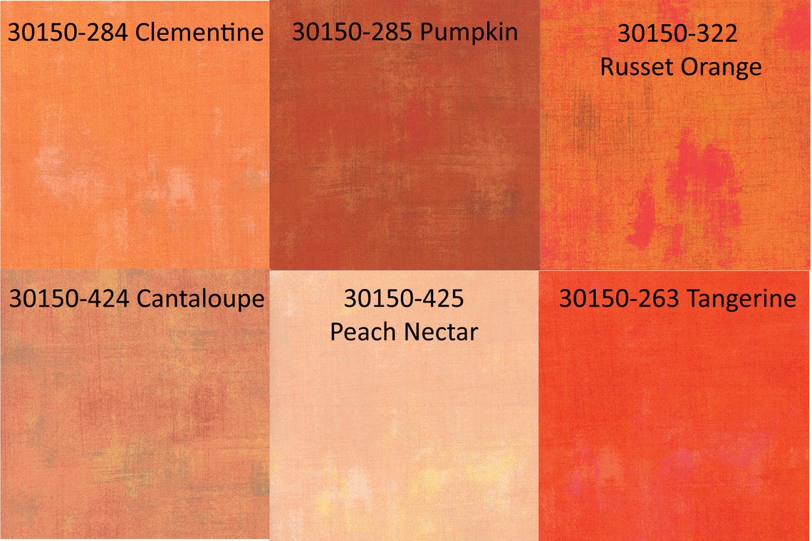 Orange Moda Grunge Fabric Bundle 6 Colors - Etsy