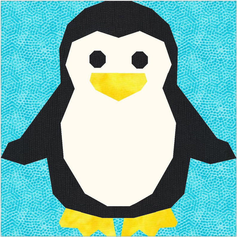 Little Penguin Foundation Paper Pieced Quilt Block Pattern | Etsy
