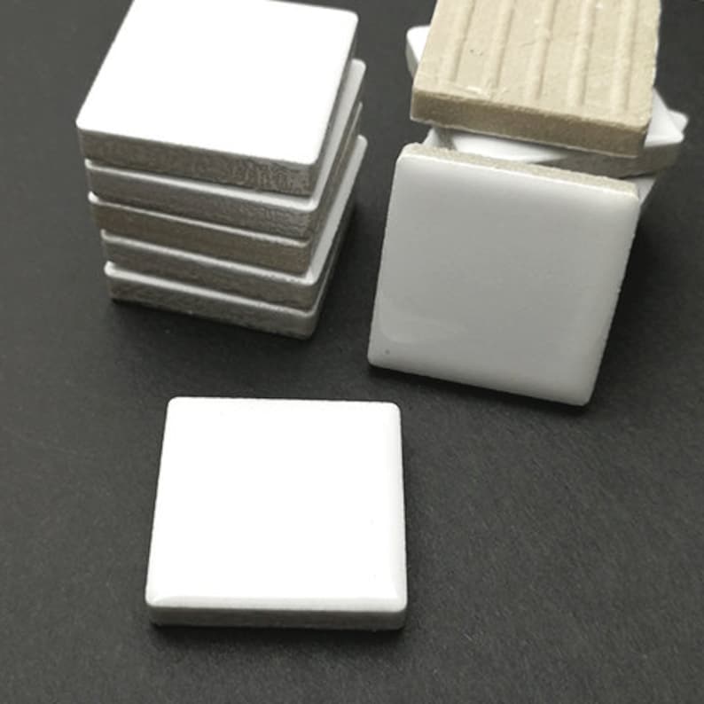 60pcs White Glazed 1 Inch 25mm Mosaic Ceramic Tiles Craft DIY - Etsy
