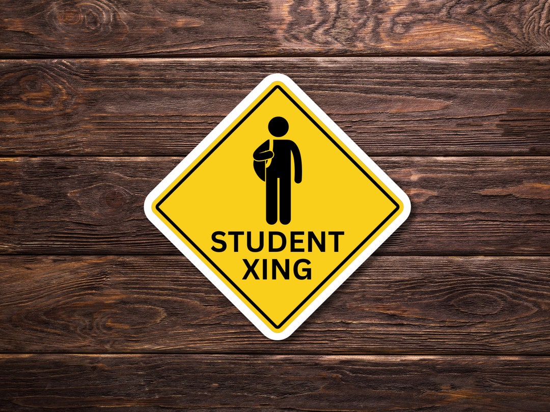 Student Crossing Sticker Student Xing Gift for a Student Gift for a ...
