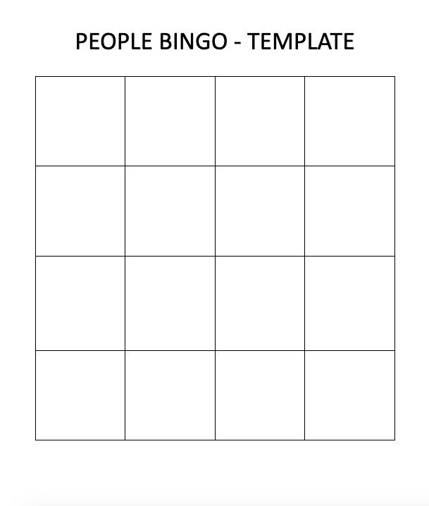 Template for people Bingo Game Networking Game or Ice Breaker Game - Etsy