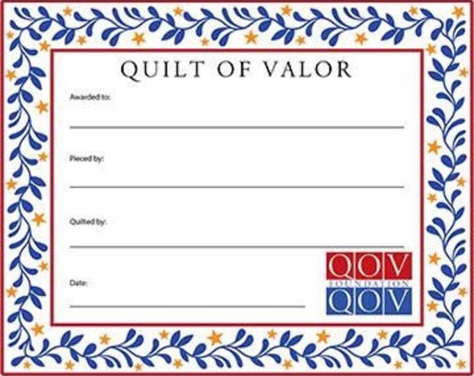 Quilts of Valor, Star Vines Quilt Label --free Shipping - Etsy