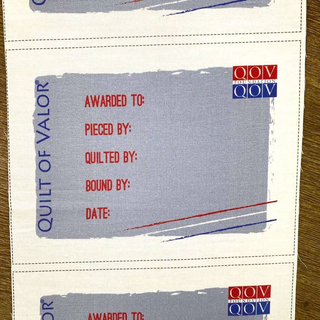 Quilts of Valor, Paint Style Quilt Label --free Shipping - Etsy