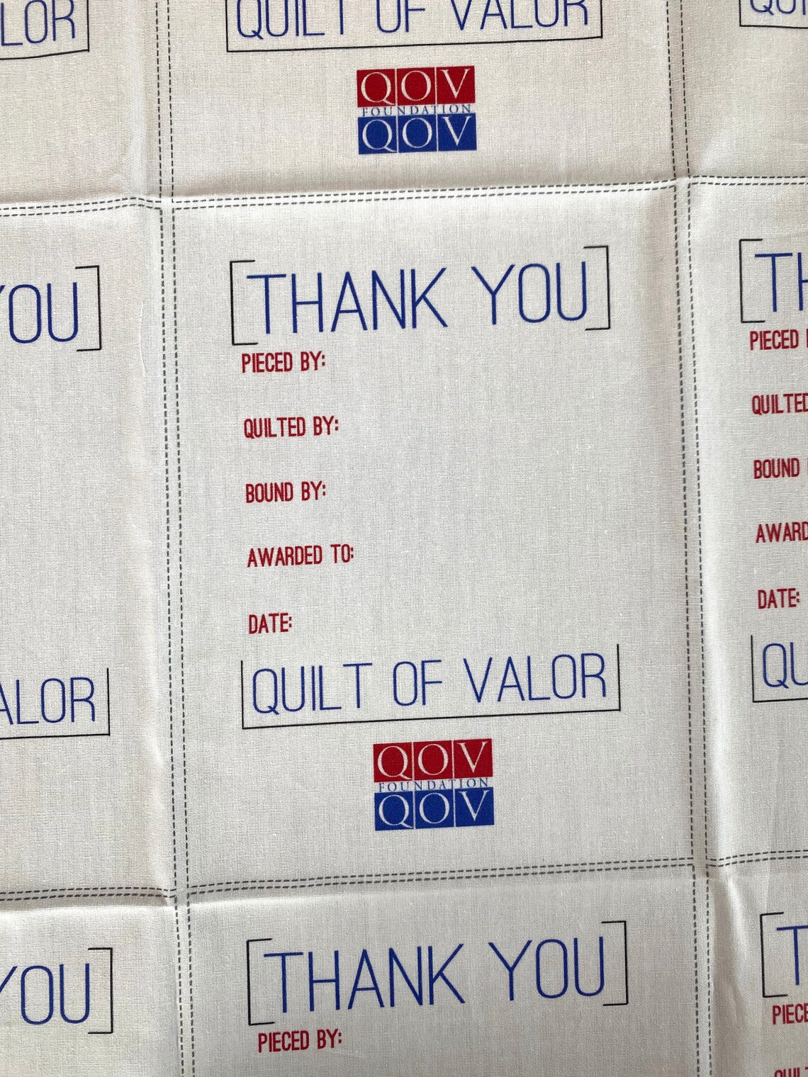 Quilts of Valor Thank You Quilt Label free Shipping - Etsy