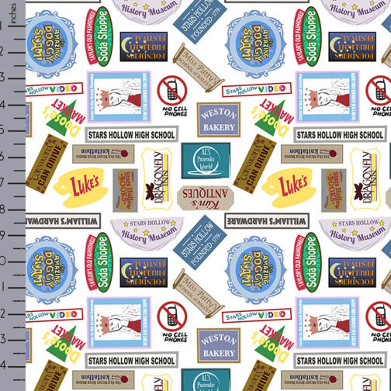 Stars Hollow Signs Fat Quarter 18 X 22 - Etsy